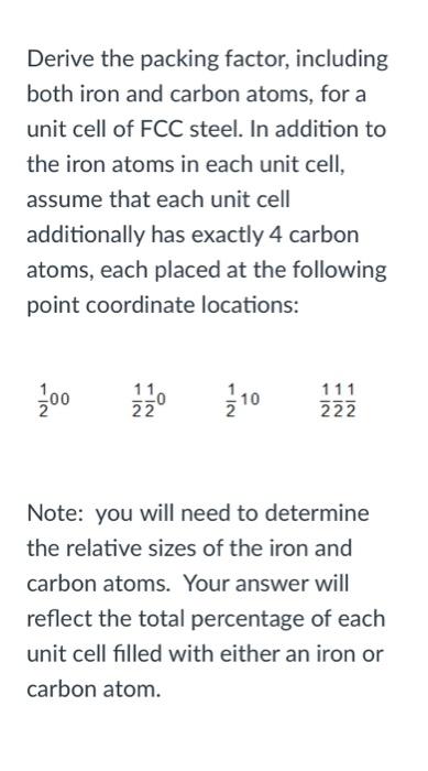 Solved Derive the packing factor, including both iron and | Chegg.com