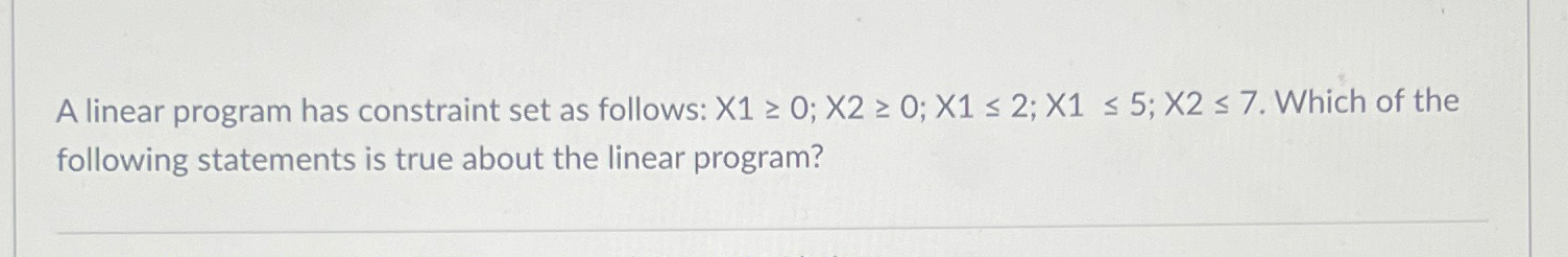 Solved A linear program has constraint set as follows: | Chegg.com