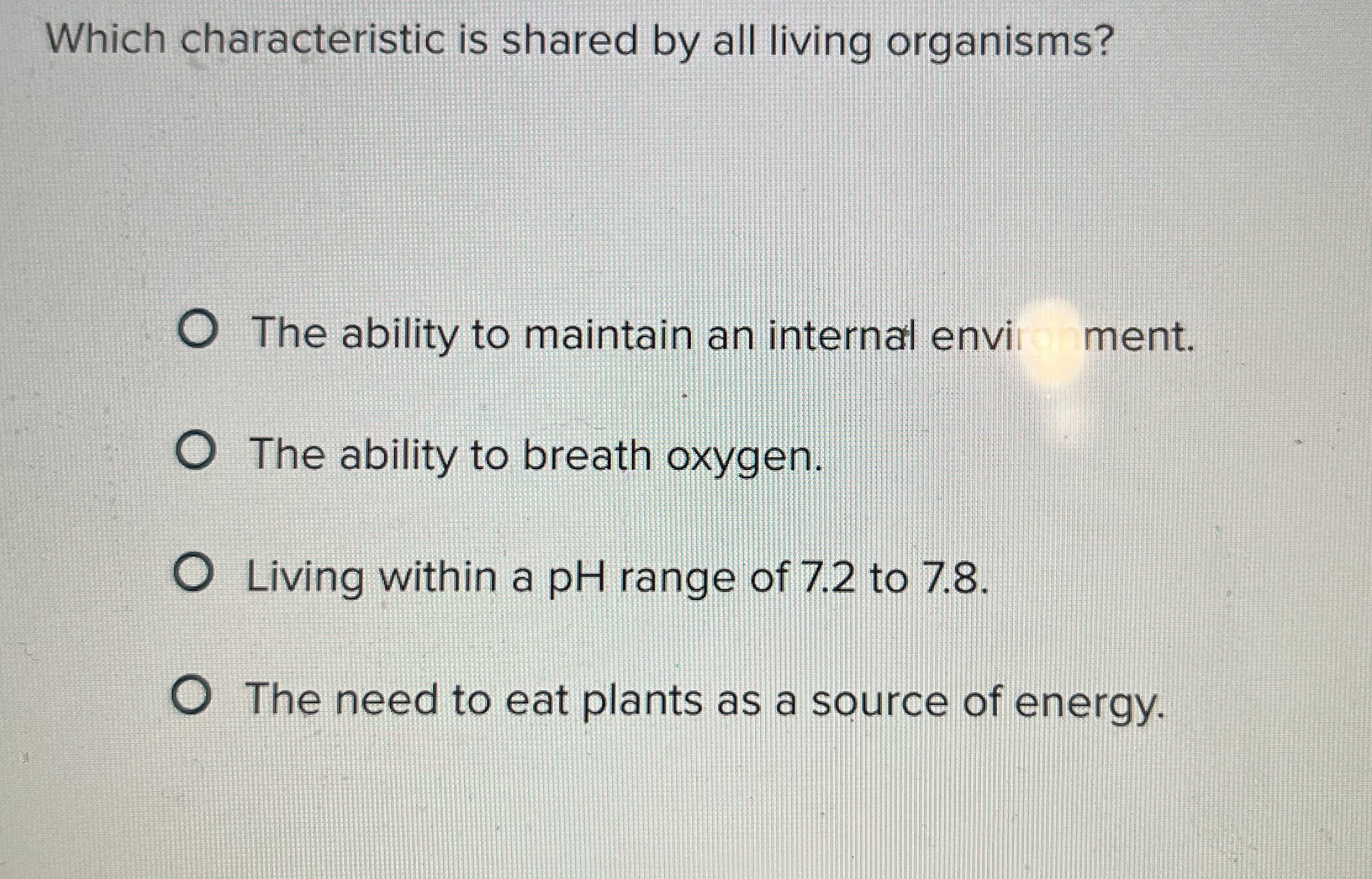 Solved Which characteristic is shared by all living | Chegg.com