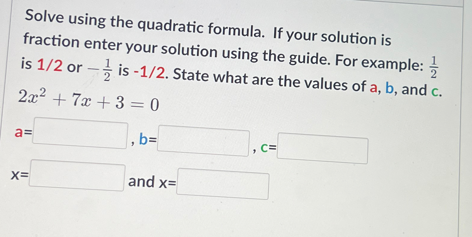 Solved Solve using the quadratic formula. If your solution | Chegg.com