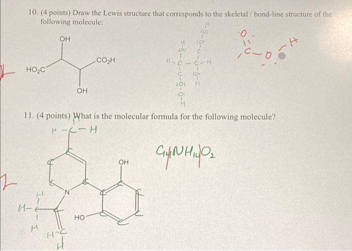 Solved 10. (4 points) Draw the Lewis structure that | Chegg.com