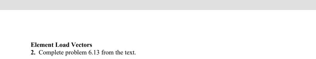 Element Load Vectors 2. Complete problem 6.13 from | Chegg.com