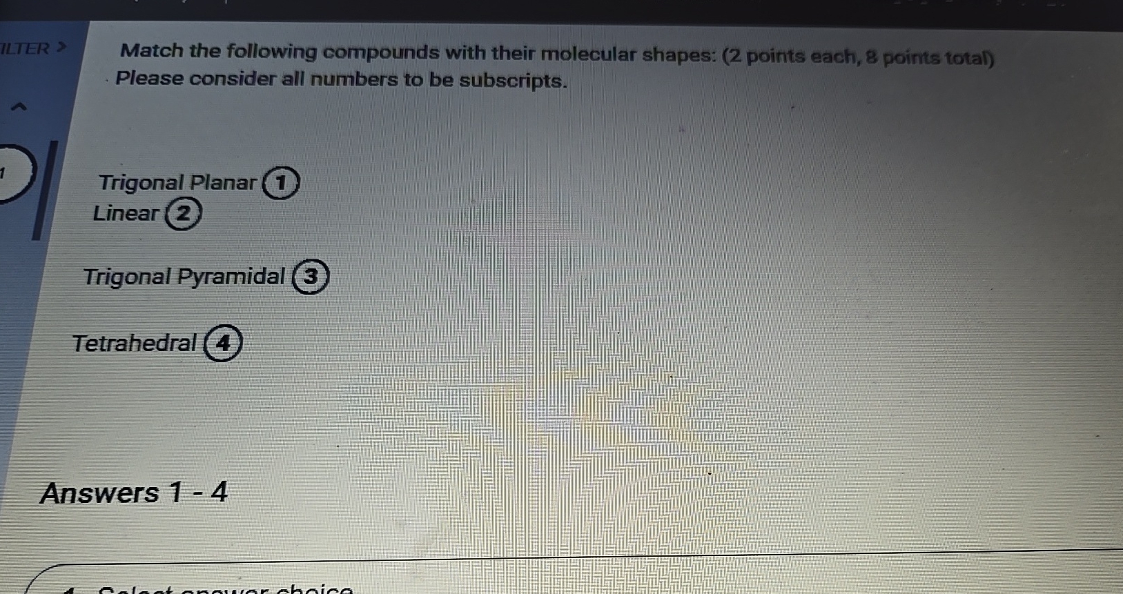 Solved ILTER > ﻿Match the following compounds with their | Chegg.com