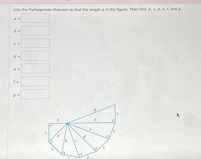 Solved Use the Pythagorean theorem to find the length a in | Chegg.com