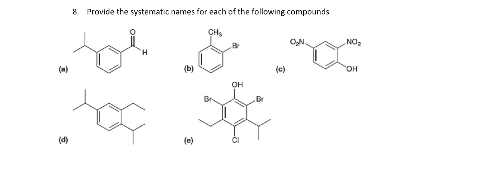 Solved Provide the systematic names for each of the | Chegg.com