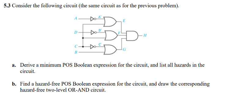 Solved 5.3 ﻿Consider the following circuit (the ﻿same | Chegg.com