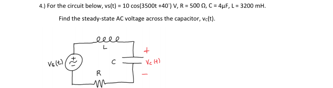 Solved 4.) ﻿For the circuit below, | Chegg.com