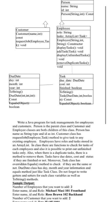 Solved Person name: String id:int Person(String.int): Conse | Chegg.com