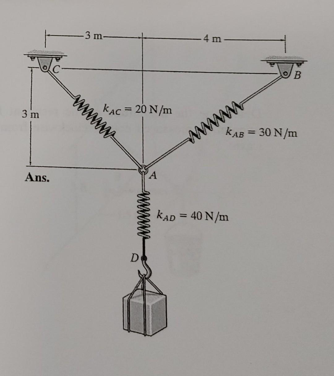 Solved Determine the stretch in each spring for equlibrium | Chegg.com