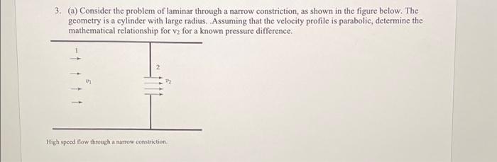 Solved 3. Consider the problem of laminar through a narrow | Chegg.com