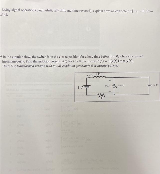 Solved Using signal operations (right-shift, left-shift and | Chegg.com