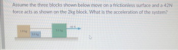Solved Assume the three blocks shown below move on a | Chegg.com