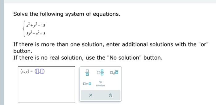 Solved Solve the following system of equations. | Chegg.com