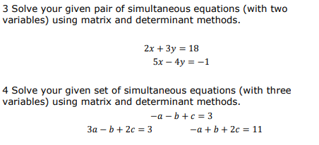 Solved 4 ﻿Solve your given set of simultaneous equations | Chegg.com