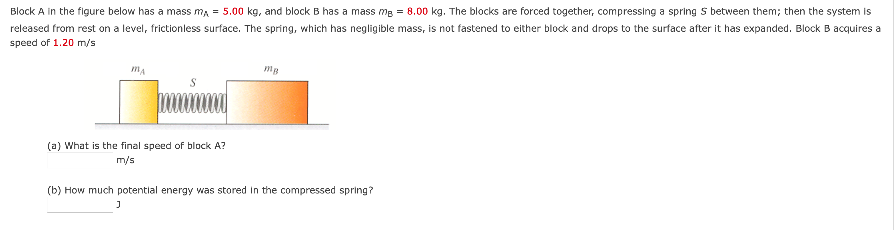 Solved Block A ﻿in the figure below has a mass mA=5.00kg, | Chegg.com