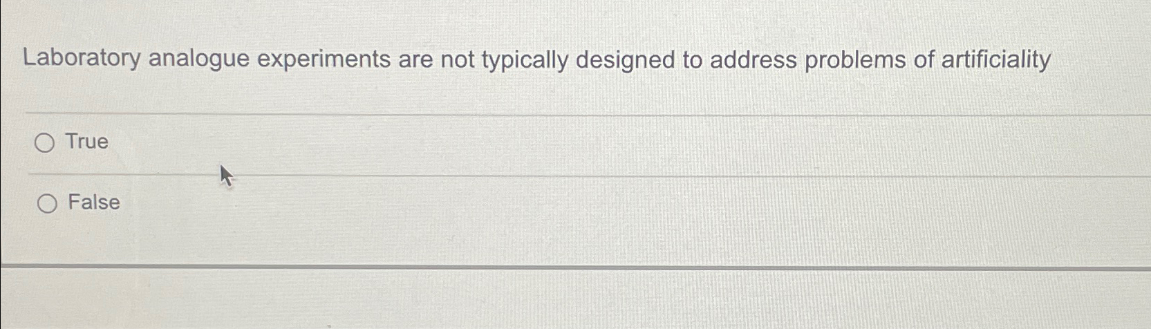 Solved Laboratory analogue experiments are not typically | Chegg.com