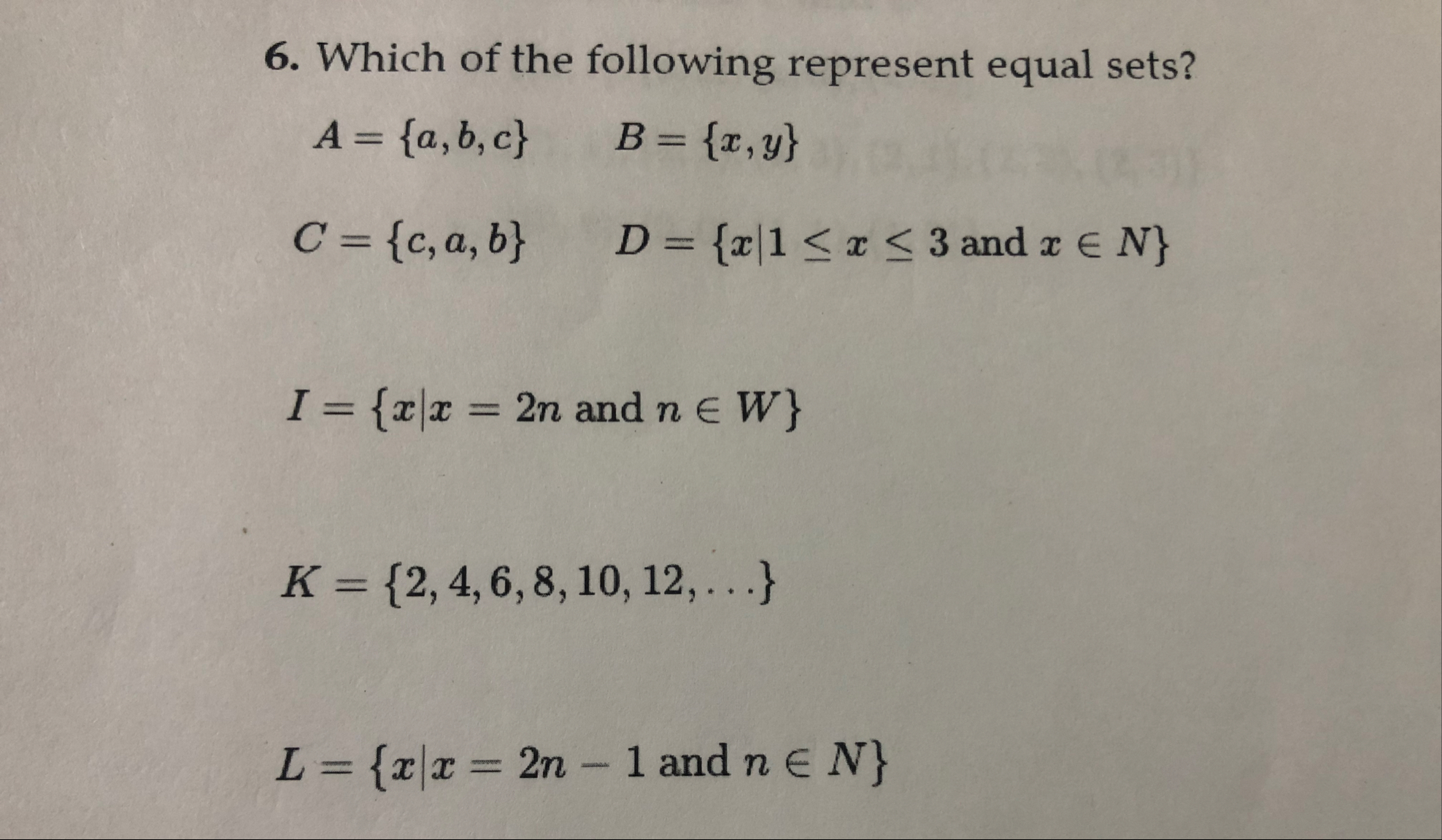 Solved Which of the following represent equal | Chegg.com
