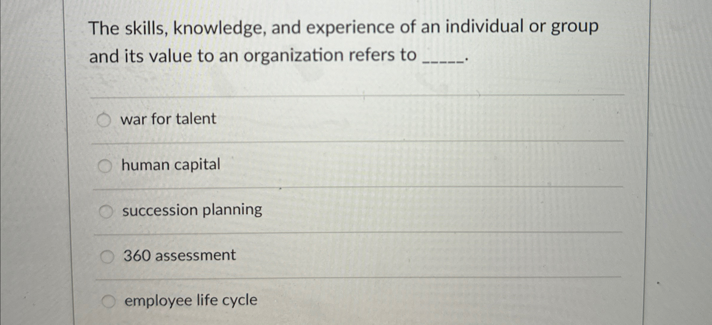 Solved The skills, knowledge, and experience of an | Chegg.com