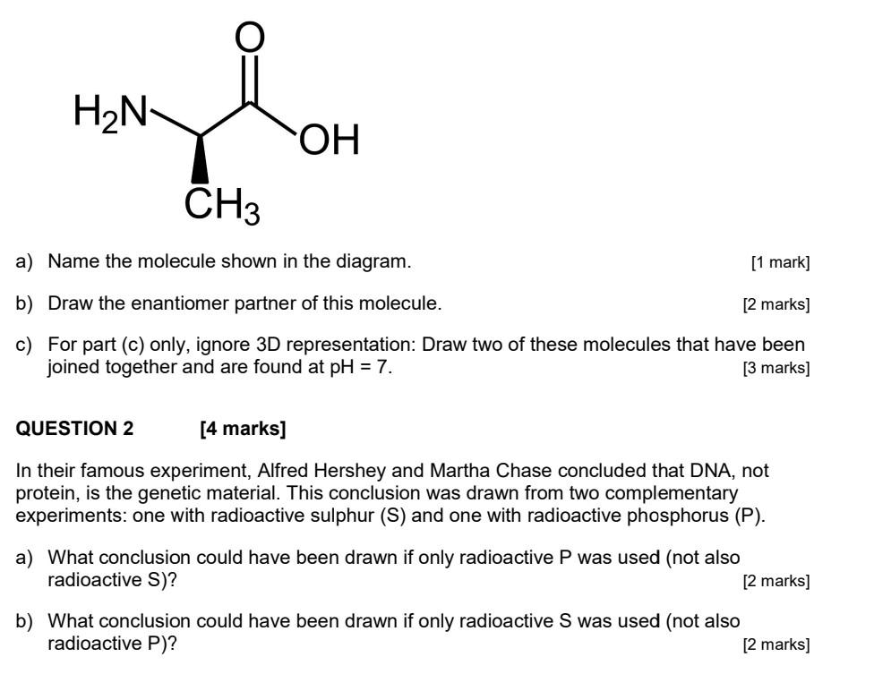 Solved H2N OH CH3 a) Name the molecule shown in the diagram. | Chegg.com