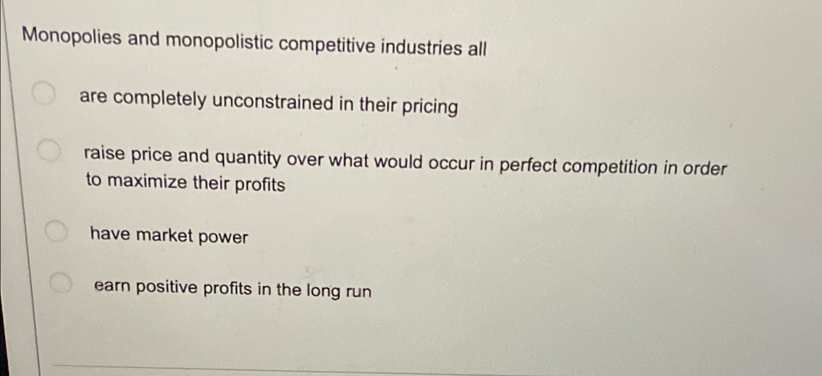Solved Monopolies and monopolistic competitive industries | Chegg.com