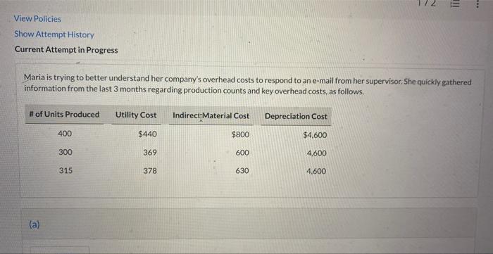 Solved View Policies Show Attempt History Current Attempt in | Chegg.com