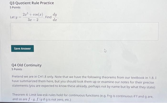 Solved Q3 Quotient Rule Practice 5 Points Let | Chegg.com