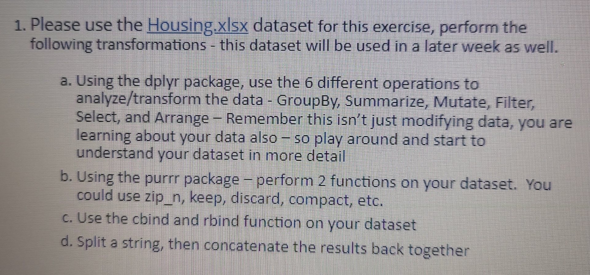Solved Please use the Housing.x|sx dataset for this | Chegg.com