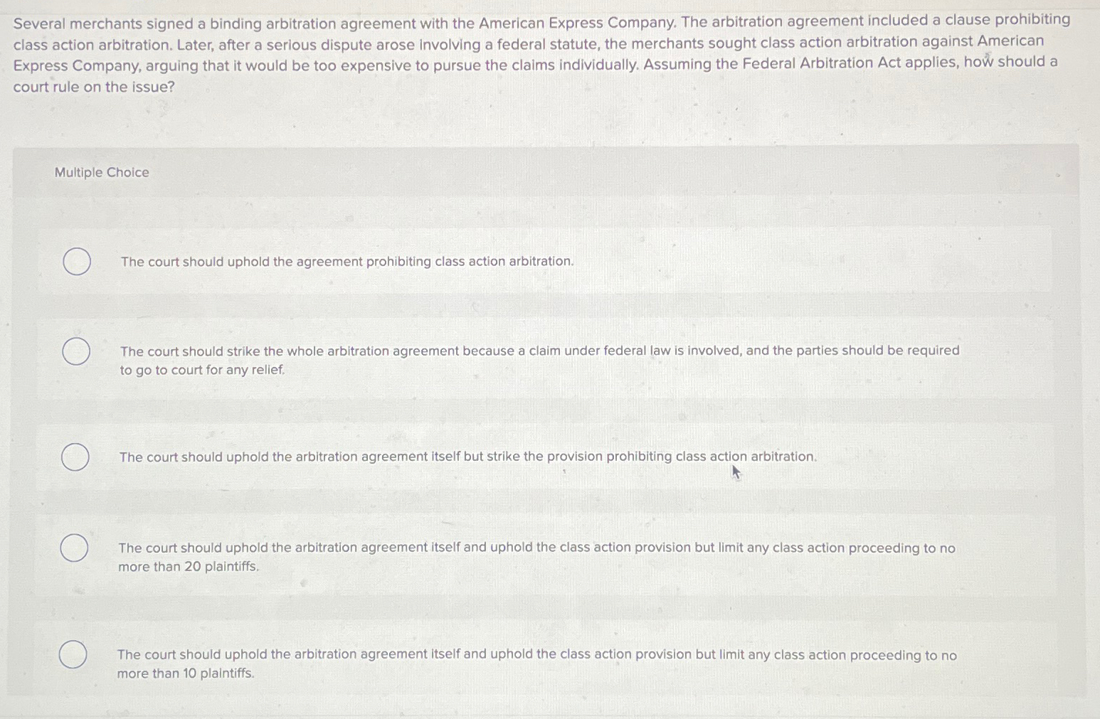 Solved Several merchants signed a binding arbitration | Chegg.com