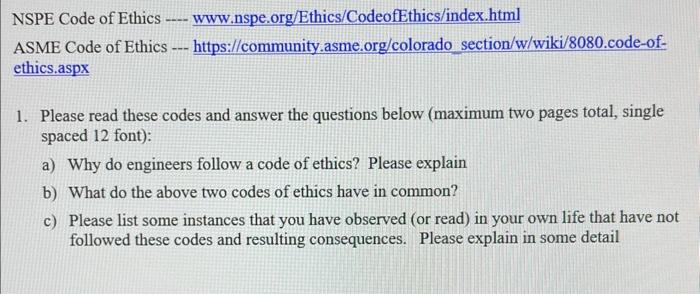 Solved NSPE Code of Ethics | Chegg.com