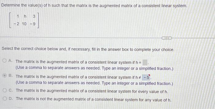 Solved Determine the value(s) of h such that the matrix is | Chegg.com