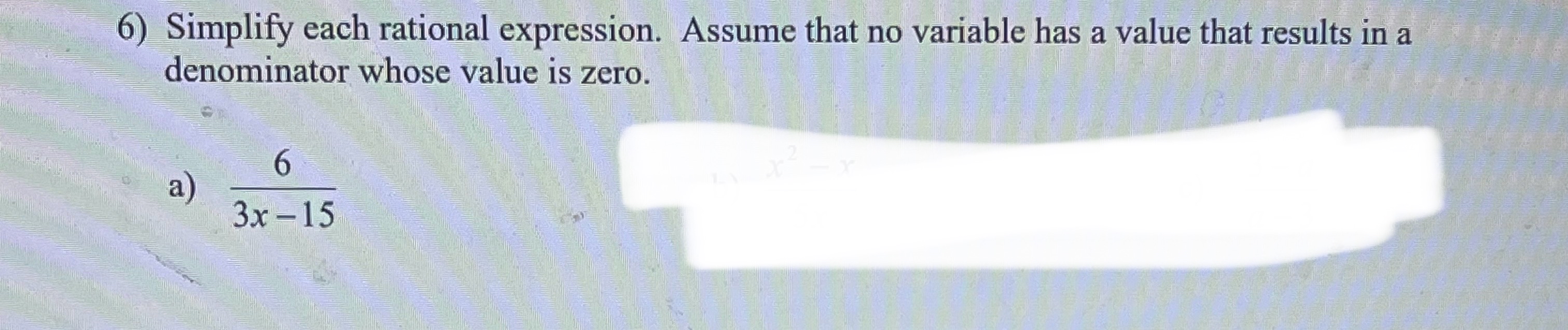 Solved Simplify each rational expression. Assume that no | Chegg.com