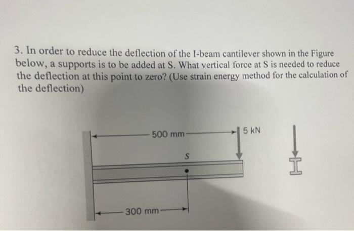 Solved 3. In order to reduce the deflection of the I-beam | Chegg.com