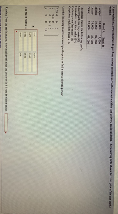 Solved A new website allows consumers to purchase various | Chegg.com