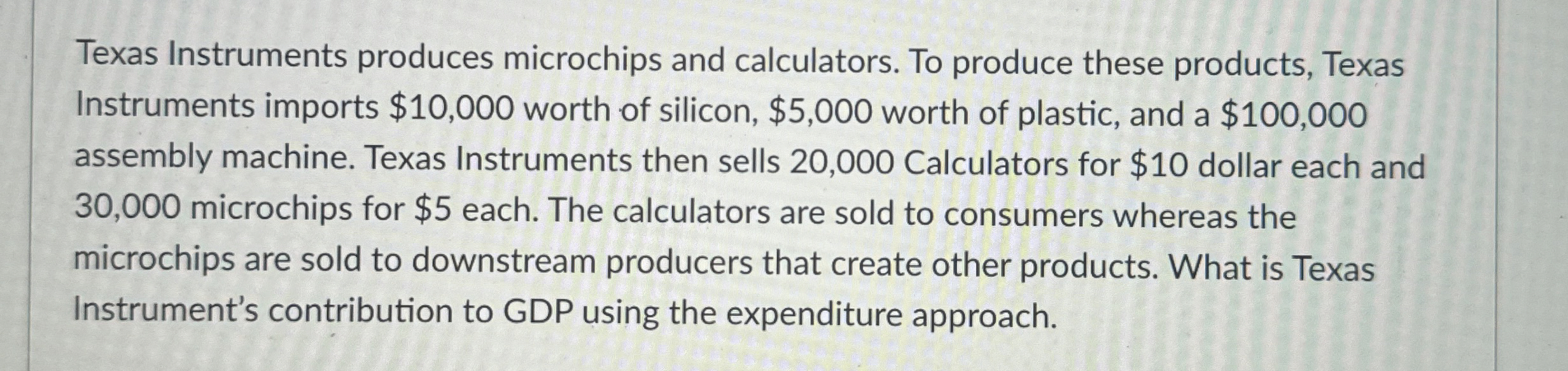 Solved Texas Instruments produces microchips and | Chegg.com