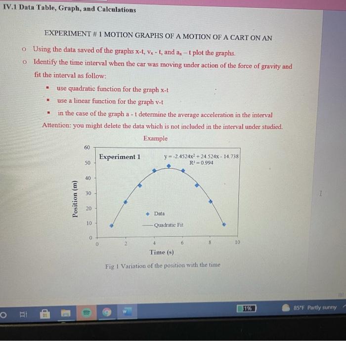 Solved IV.1 Data Table, Graph, and Calculations EXPERIMENT # | Chegg.com
