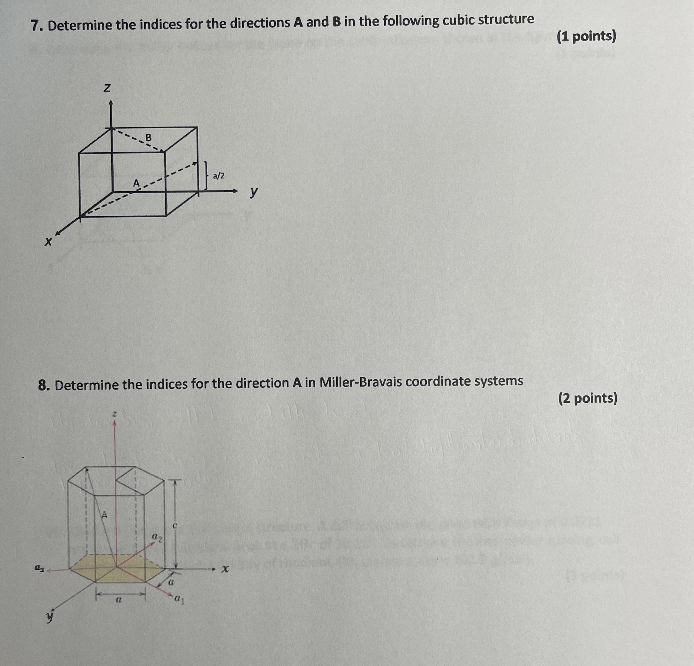 Solved Determine the indices for the directions A and B ﻿in | Chegg.com