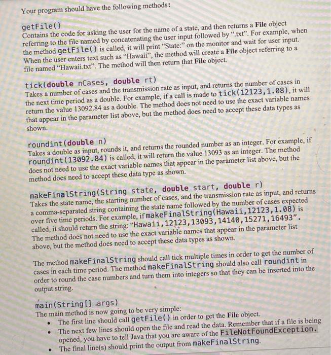 Solved Objectives: Writing methods o Specifying a parameter | Chegg.com