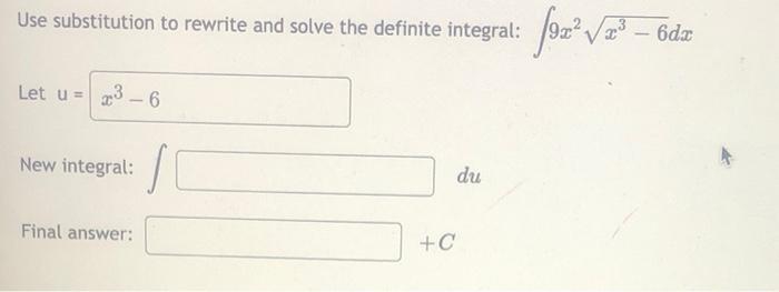 Solved Use substitution to rewrite and solve the definite | Chegg.com