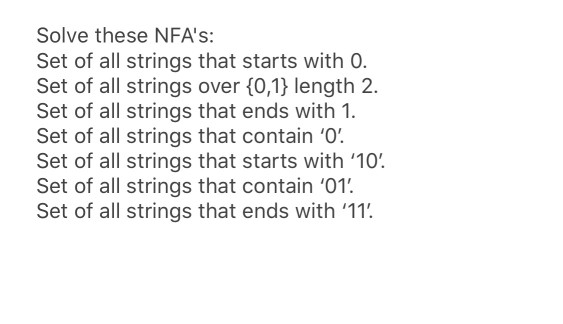 Solved Solve these NFA's: Set of all strings that starts | Chegg.com