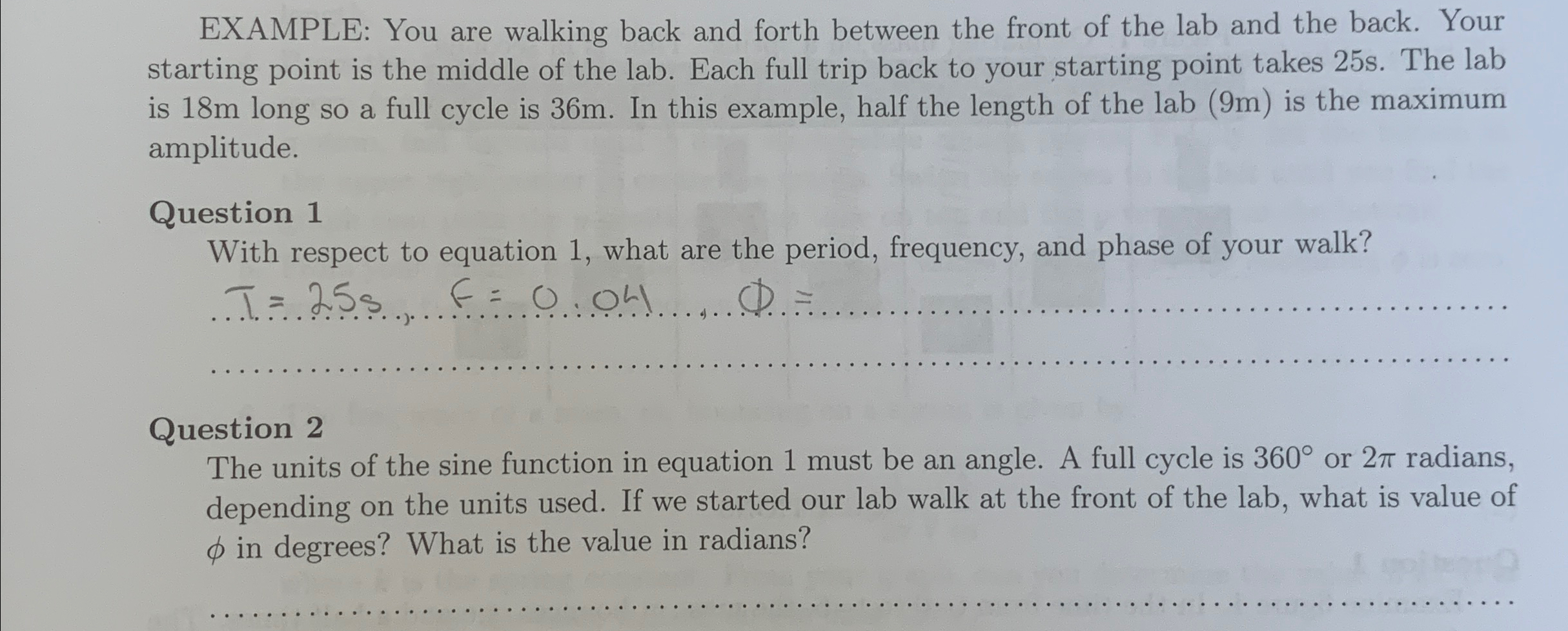 Solved EXAMPLE: You are walking back and forth between the | Chegg.com