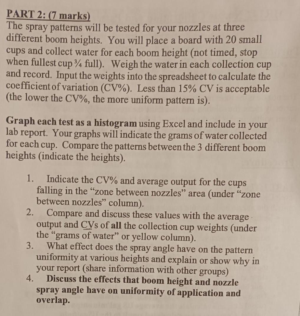 Solved PART 1: (7 marks) Each Group will use two nozzles of | Chegg.com