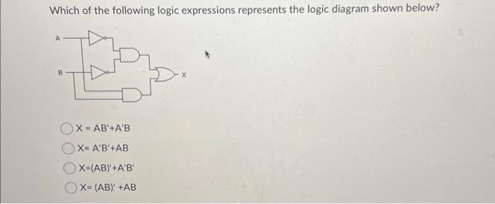 Solved Which of the following logic expressions represents | Chegg.com
