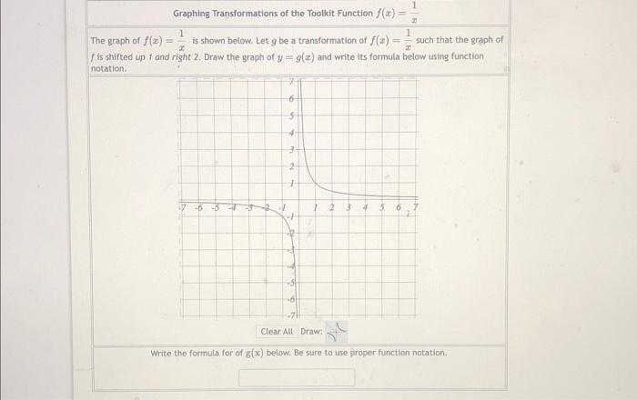 Solved Graphing Transformations Of The Toolkit Function F X