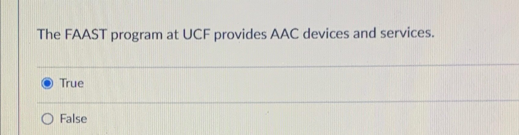 Solved The FAAST program at UCF provides AAC devices and | Chegg.com