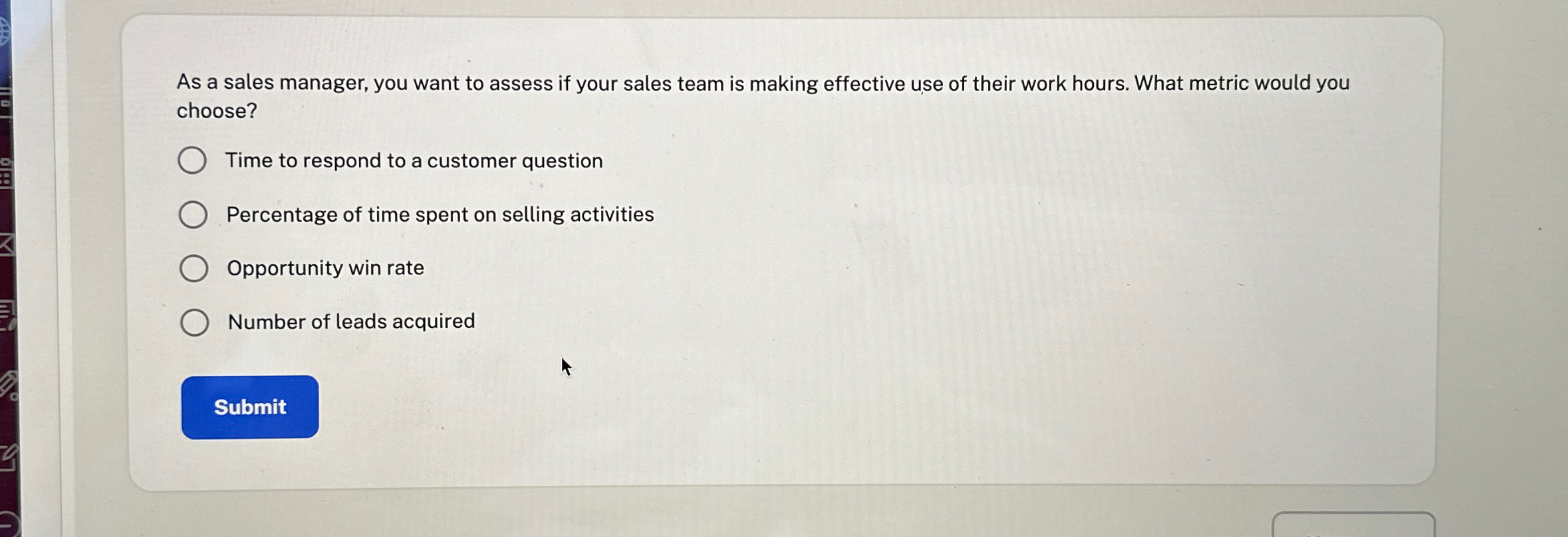 Solved As a sales manager, you want to assess if your sales | Chegg.com