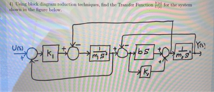 Solved 4) Using block diagram reduction techniques, find the | Chegg.com