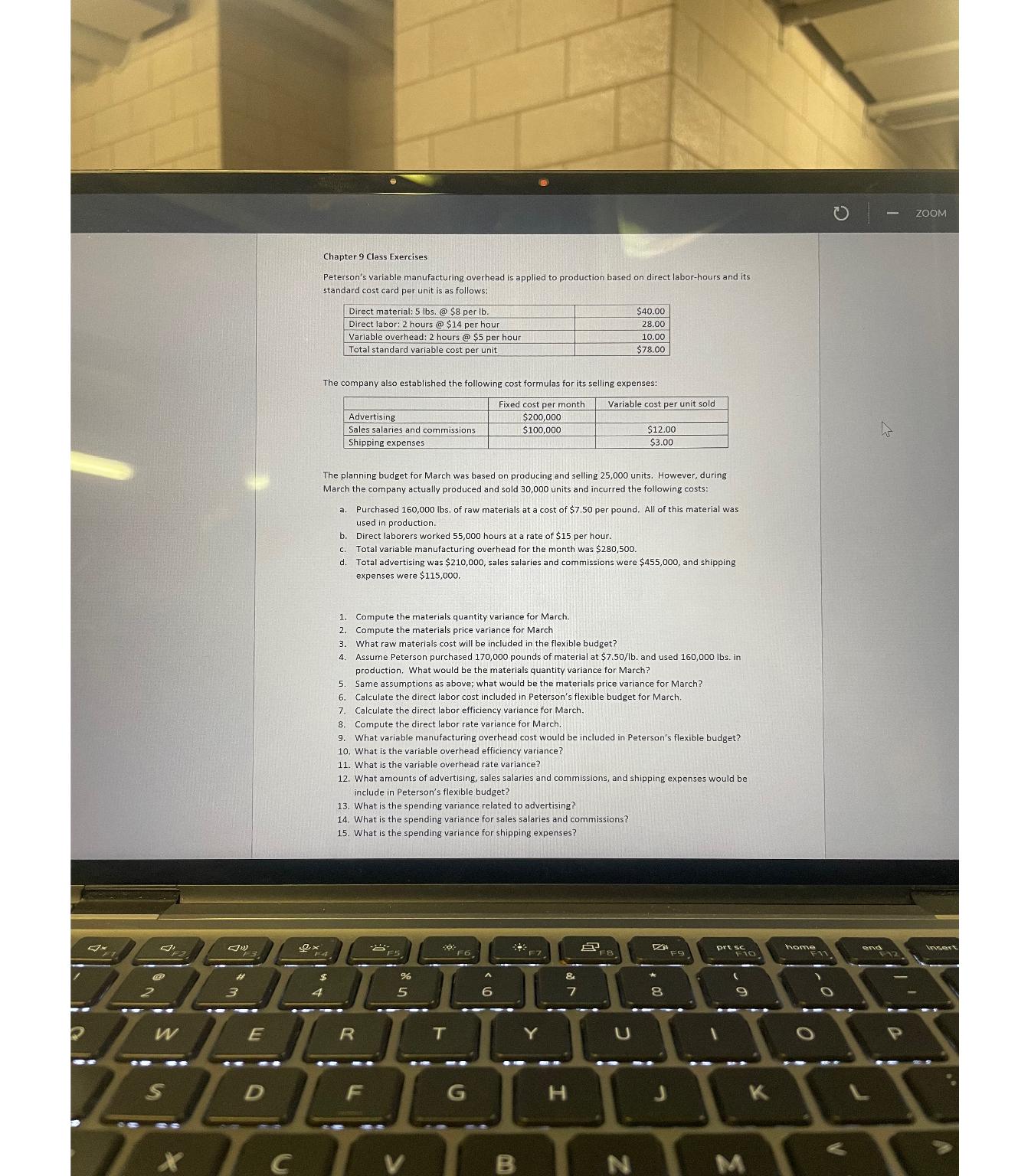 Solved Please answer questions #1-15 ﻿with work shown for | Chegg.com