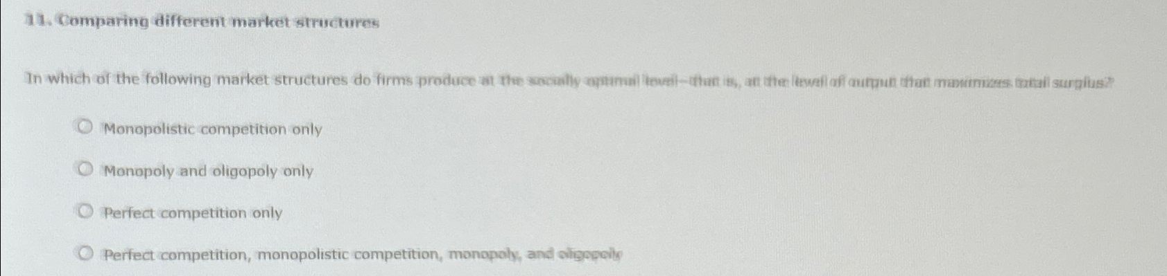 Solved Comparing different market structuresMonopolistic | Chegg.com