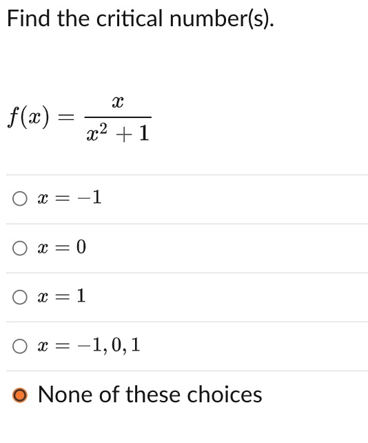 Solved Find the critical | Chegg.com