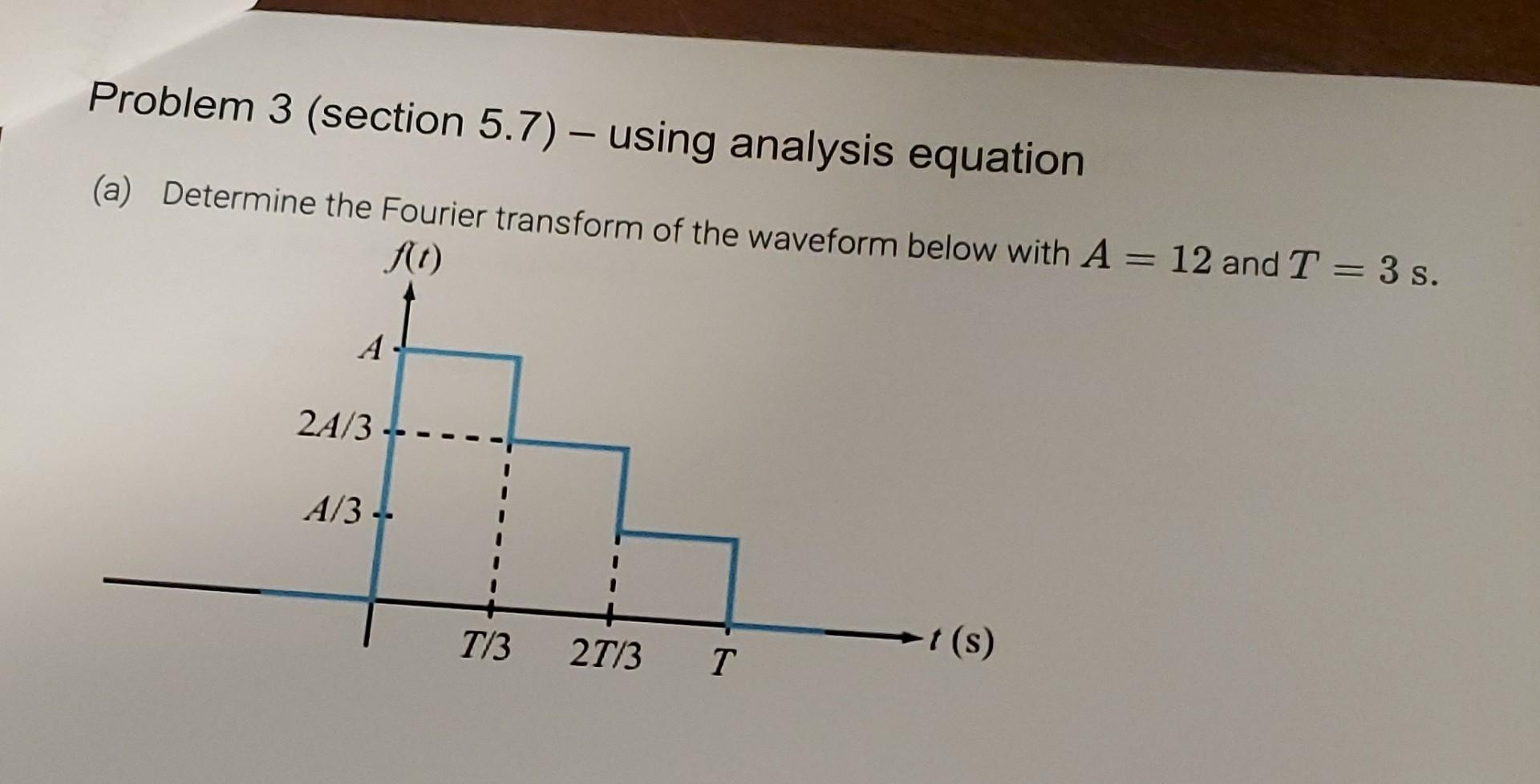 Solved (a) Determine the Fourier transform nf tha......., . | Chegg.com
